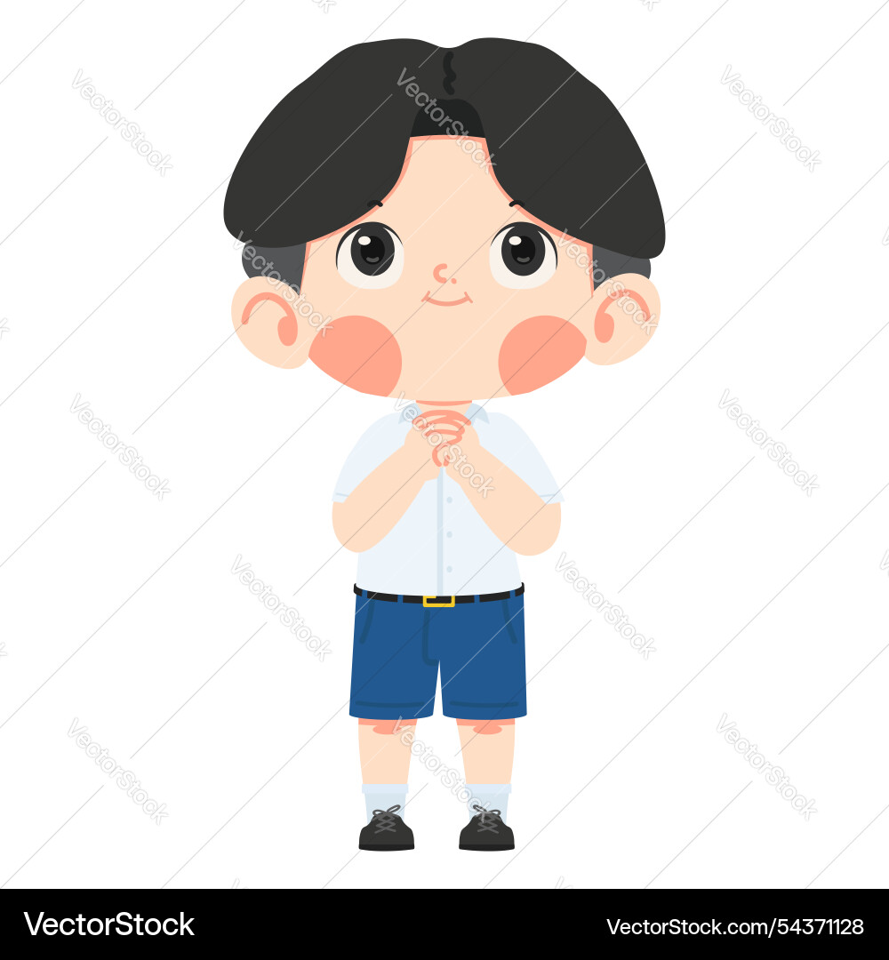 Little boy praying hope cartoon Royalty Free Vector Image