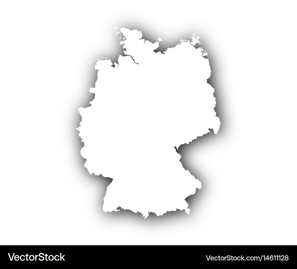 Map of germany with shadow Royalty Free Vector Image