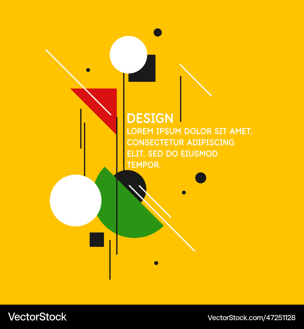 Modern geometric composition of various shapes Vector Image