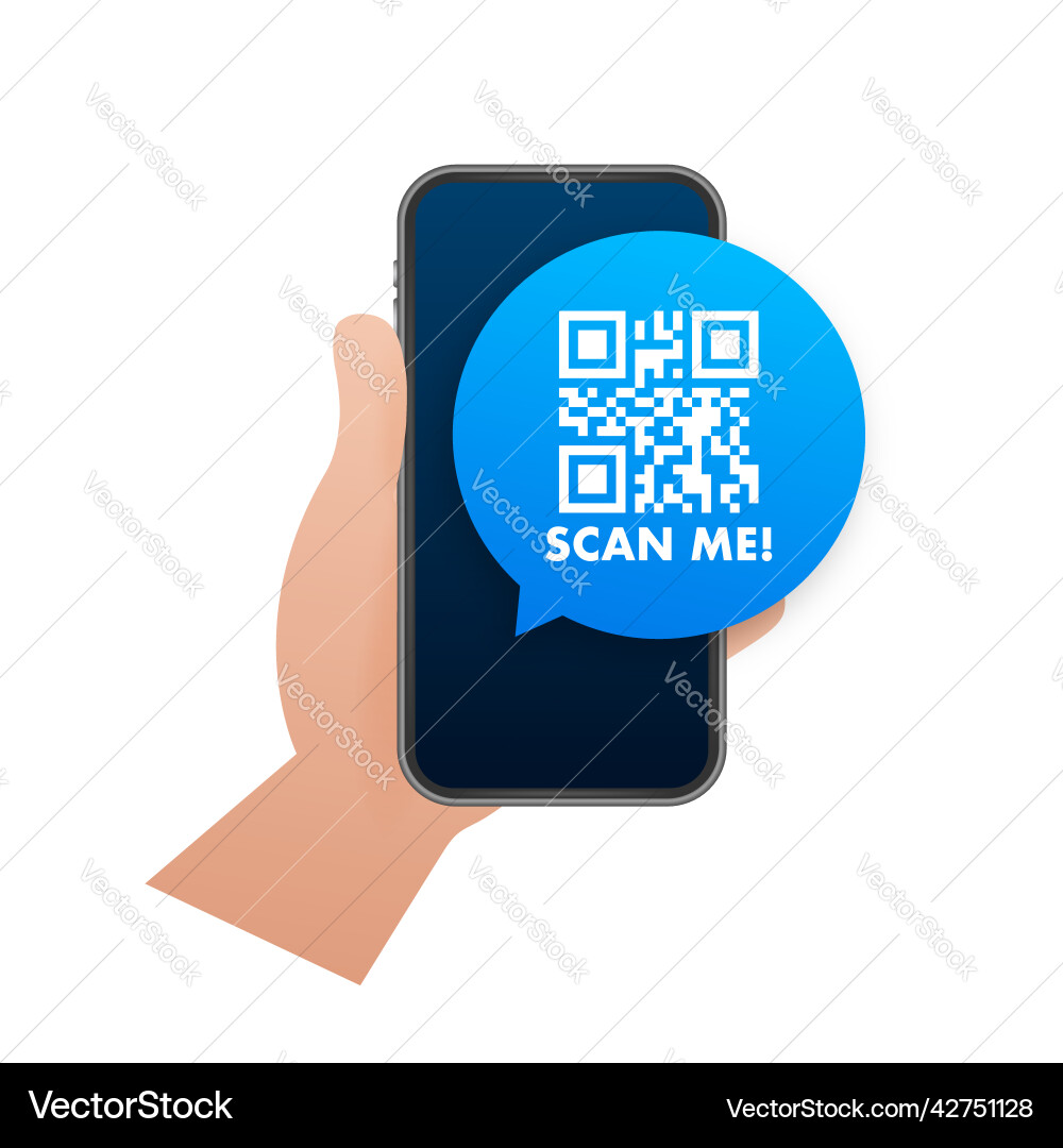 Qr code for smartphone inscription scan me Vector Image