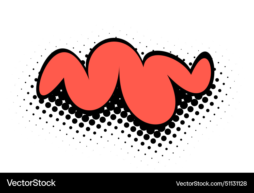 Red pop art wave accent Royalty Free Vector Image