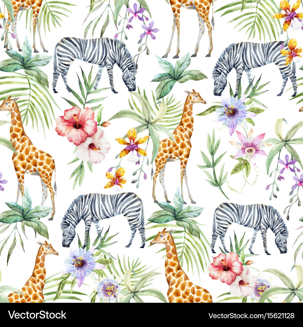 Tropical Safari Pattern Royalty Free Vector Image