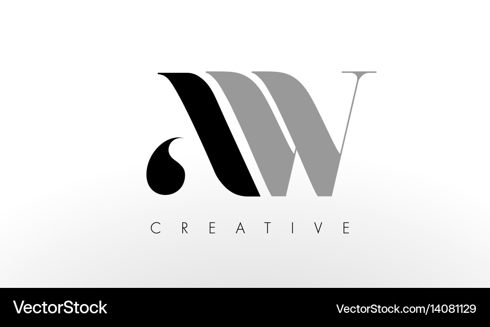 A w letter logo design creative aw letters icon Vector Image
