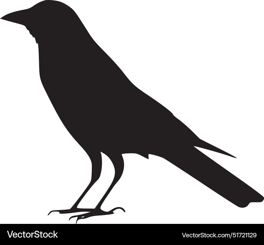 Crow - minimalist and flat logo Royalty Free Vector Image