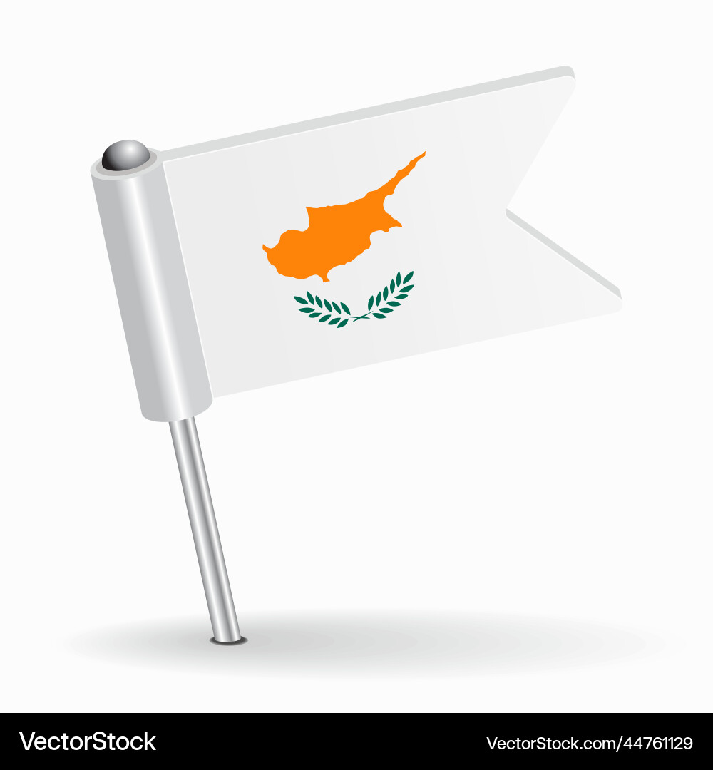 Cypriot flag map pointer layout Royalty Free Vector Image
