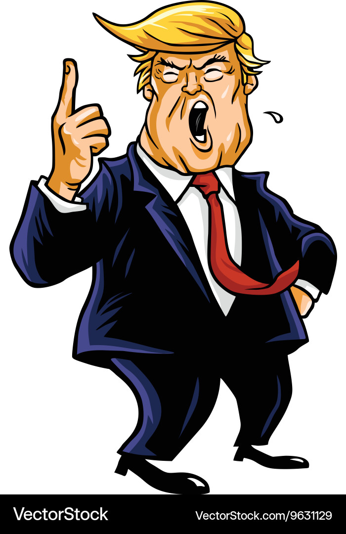 Donald trump cartoon Royalty Free Vector Image