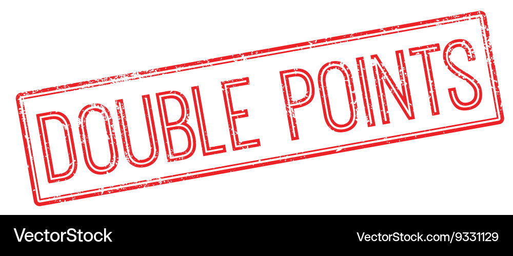 Doppelpunkte roter Gummistempel auf weiß Vektorbild