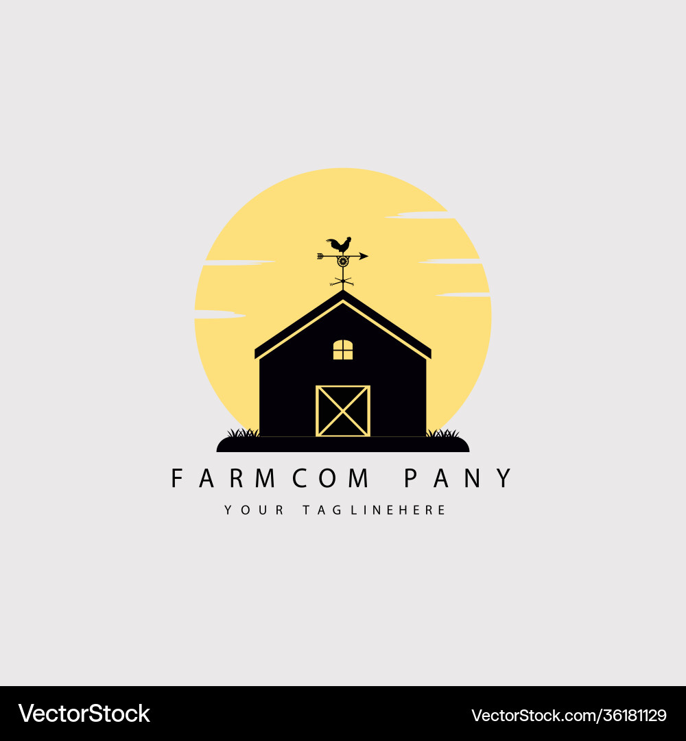 Farm house logo design Royalty Free Vector Image