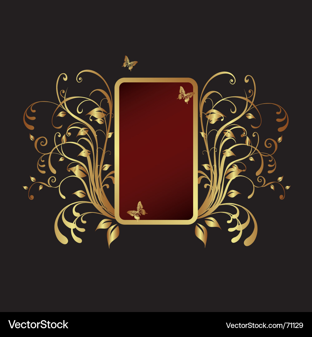 Golden frame banner Royalty Free Vector Image - VectorStock