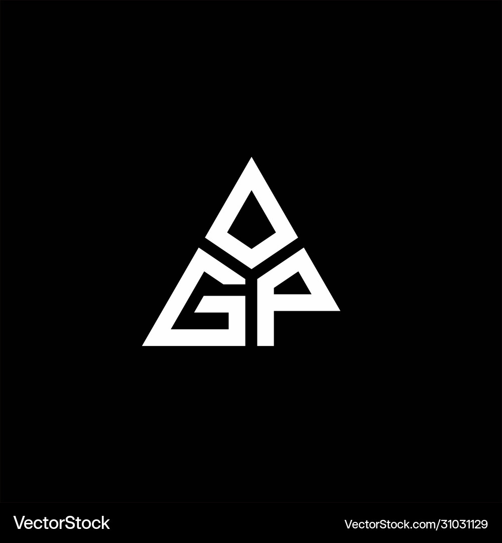 Gp monogram logo with 3 pieces shape isolated Vector Image