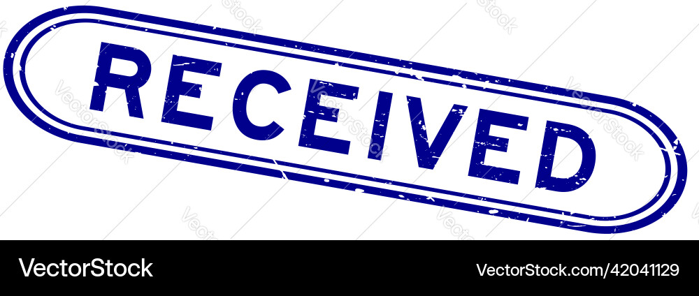 Grunge blue received word rubber seal stamp Vector Image