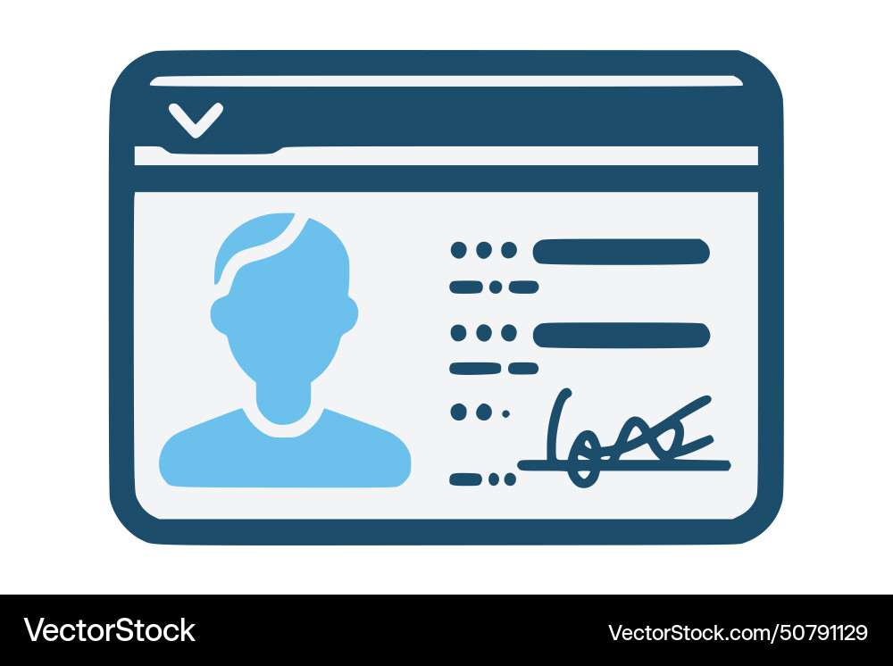 Identification card with profile icon national id Vector Image