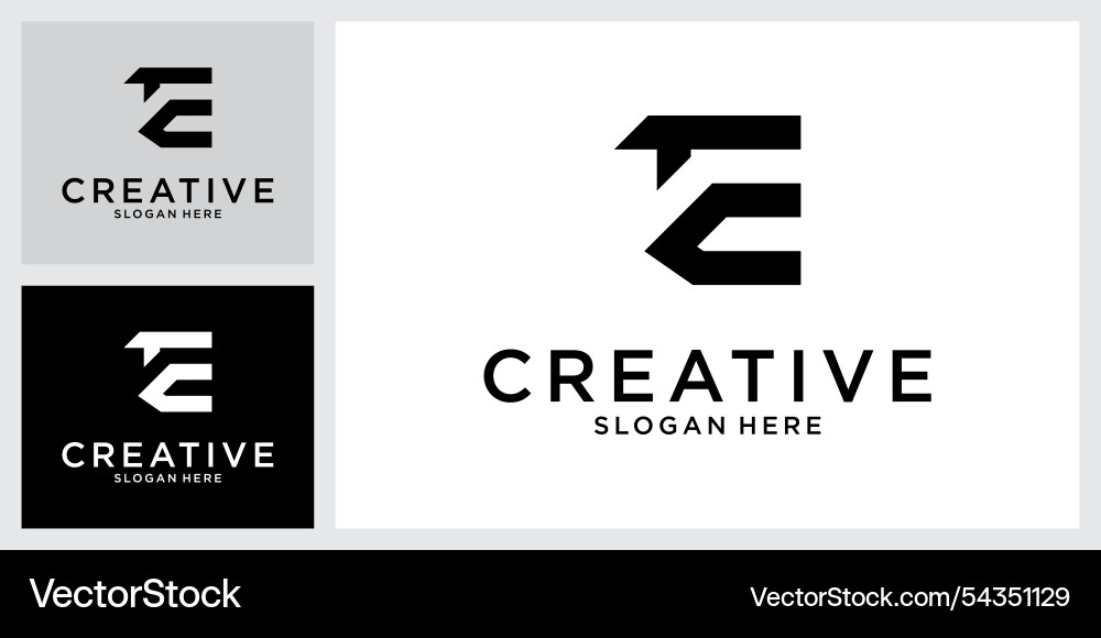 Initial letter e monogram logo design Royalty Free Vector