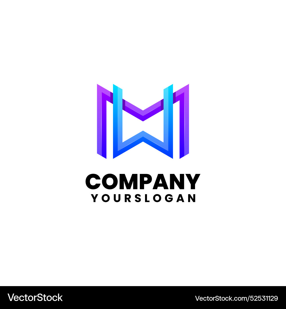 Letter w and m logo design Royalty Free Vector Image