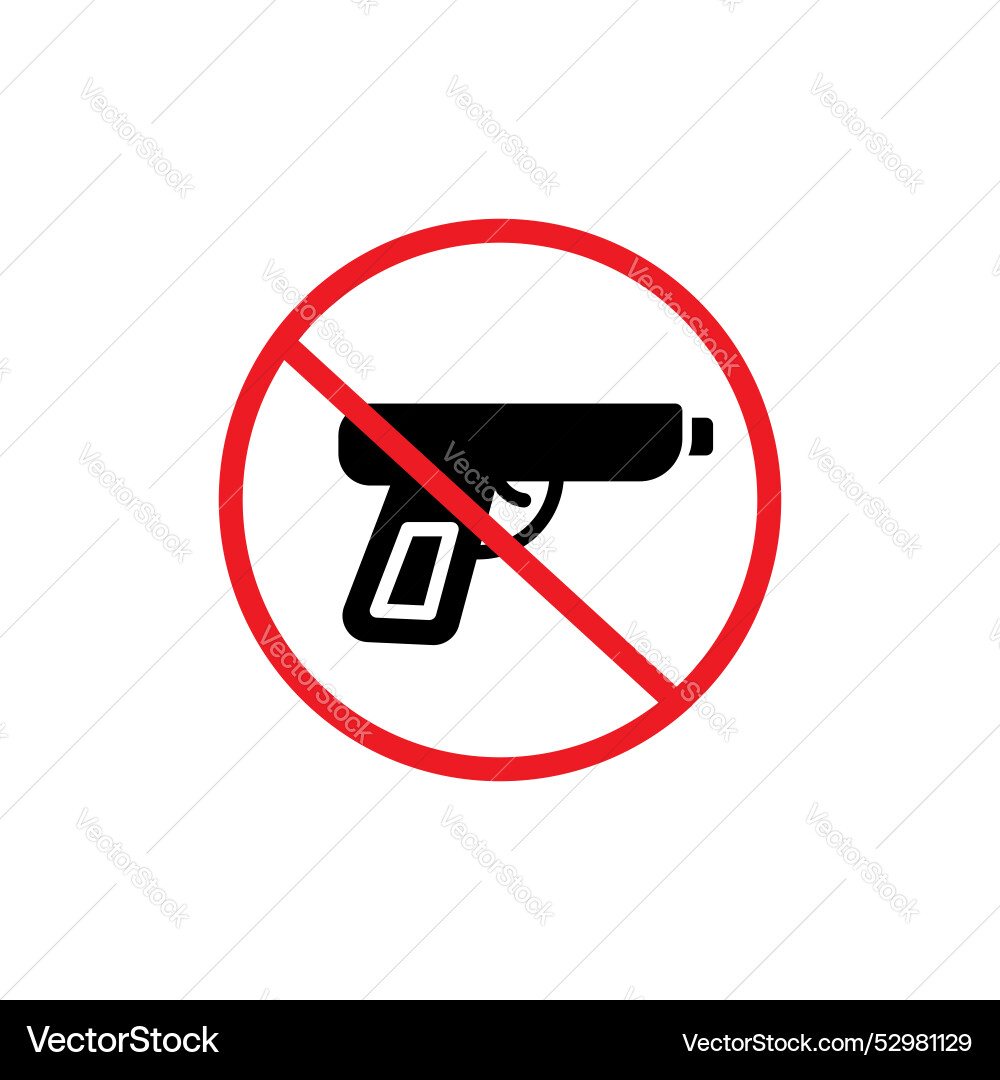 No gun icon set prohibition safety control symbol Vector Image