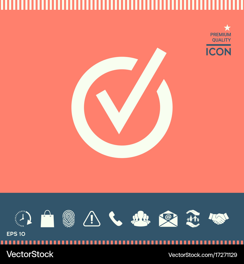 Rounded check mark icon Royalty Free Vector Image