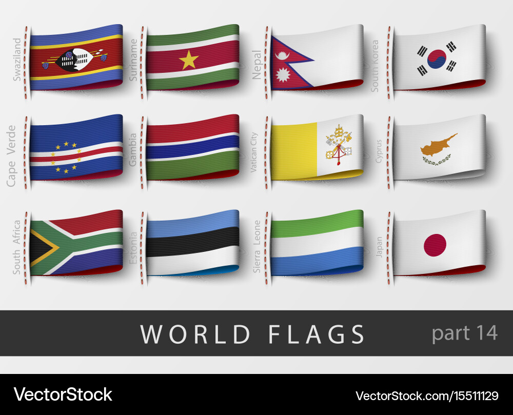 Set of flag labels Royalty Free Vector Image - VectorStock