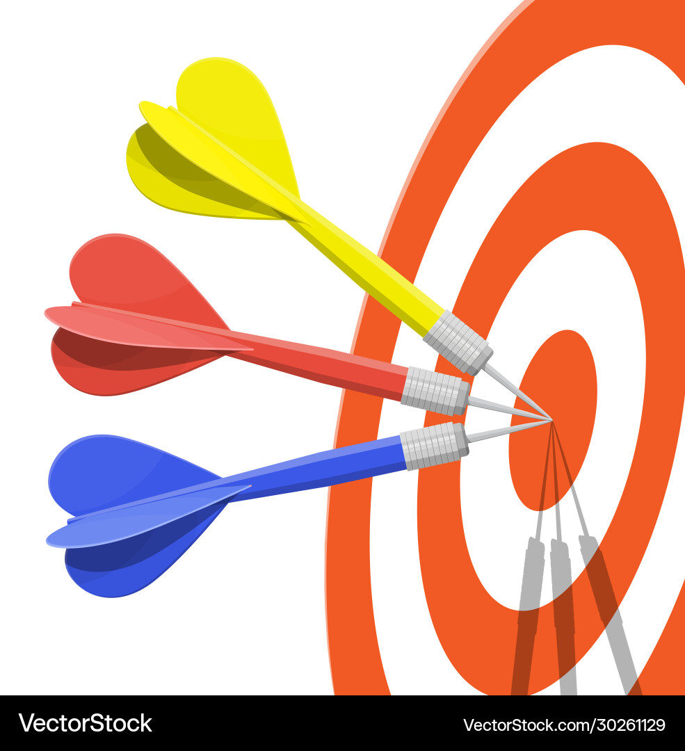 Target with arrow in center goal setting Vector Image