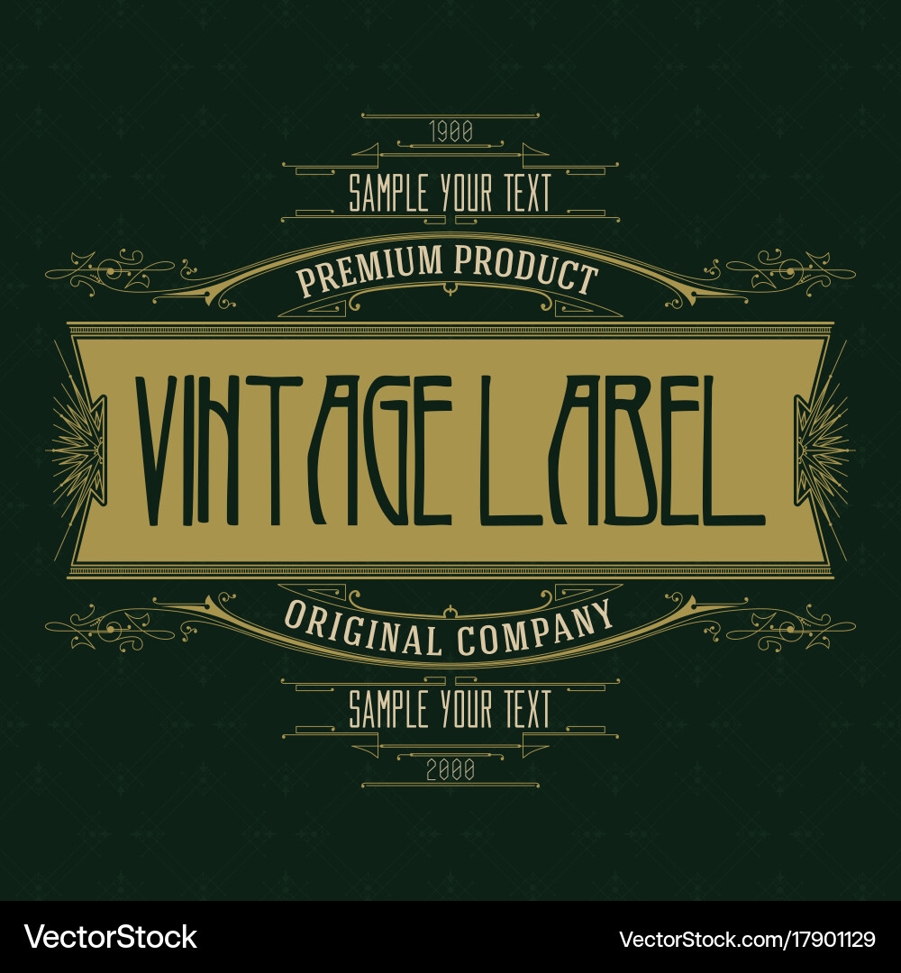 Vintage typographic label premium Royalty Free Vector Image