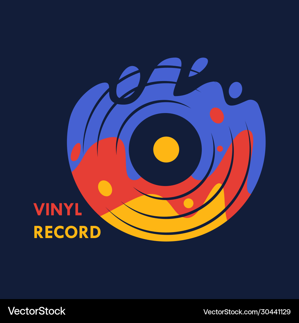 Vinyl record music wave abstract colorful Vector Image
