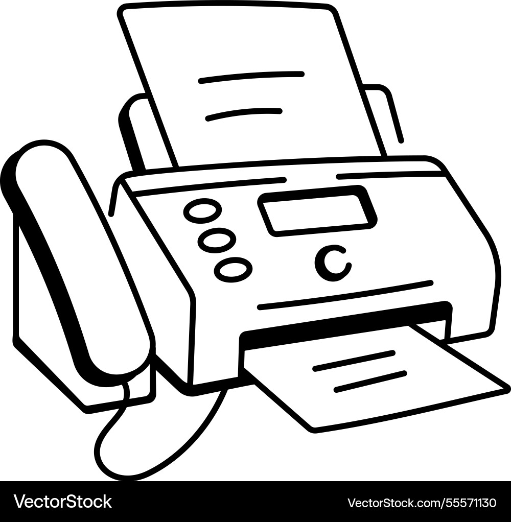 A hand drawn icon of printer Royalty Free Vector Image