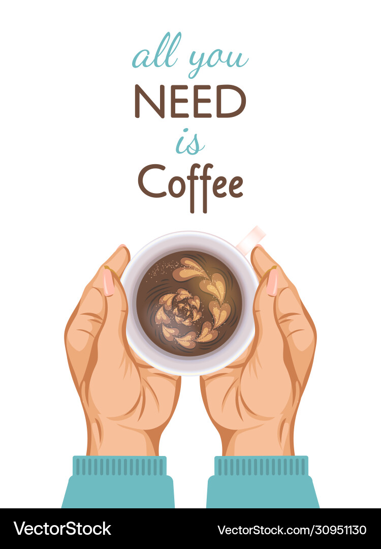 Banner encourages you to drinking coffee Vector Image