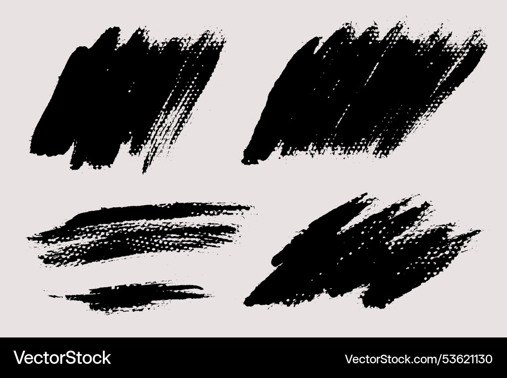 Brush strokes painted rectangles set Royalty Free Vector