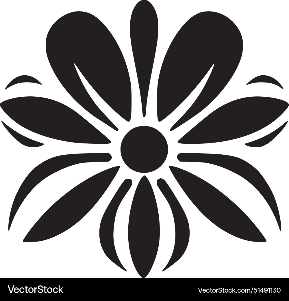 Daisy - black and white Royalty Free Vector Image