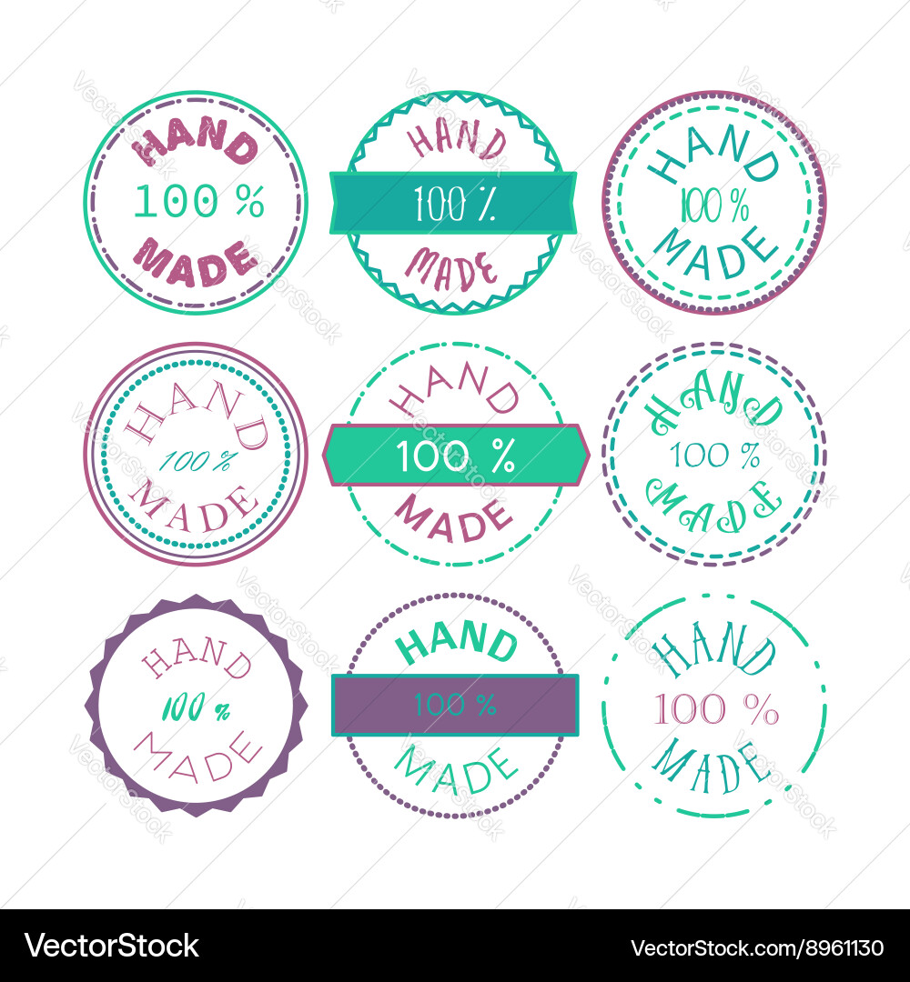 Hand made badge Royalty Free Vector Image - VectorStock