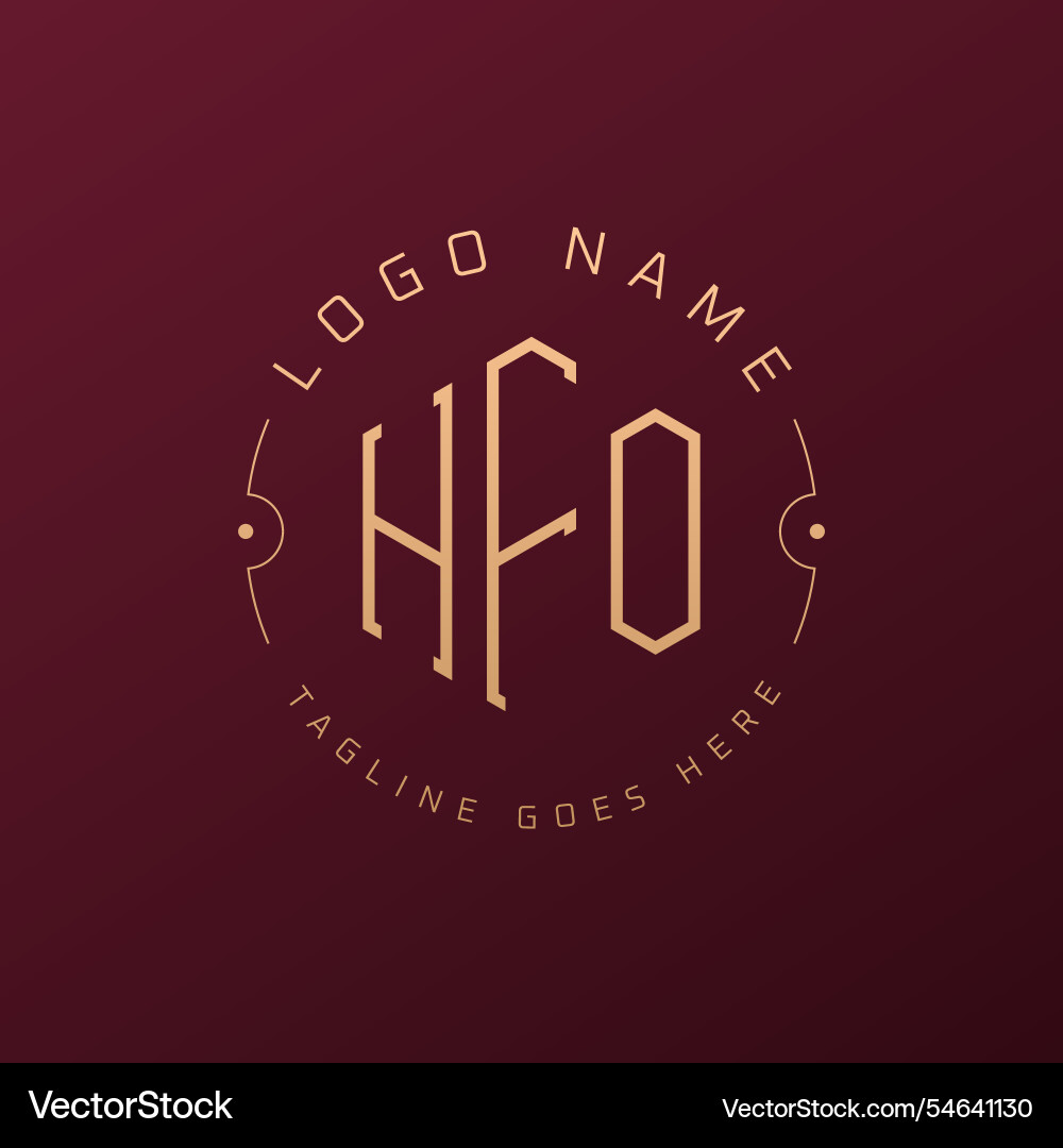 Luxury hfo logo design elegant letter Royalty Free Vector