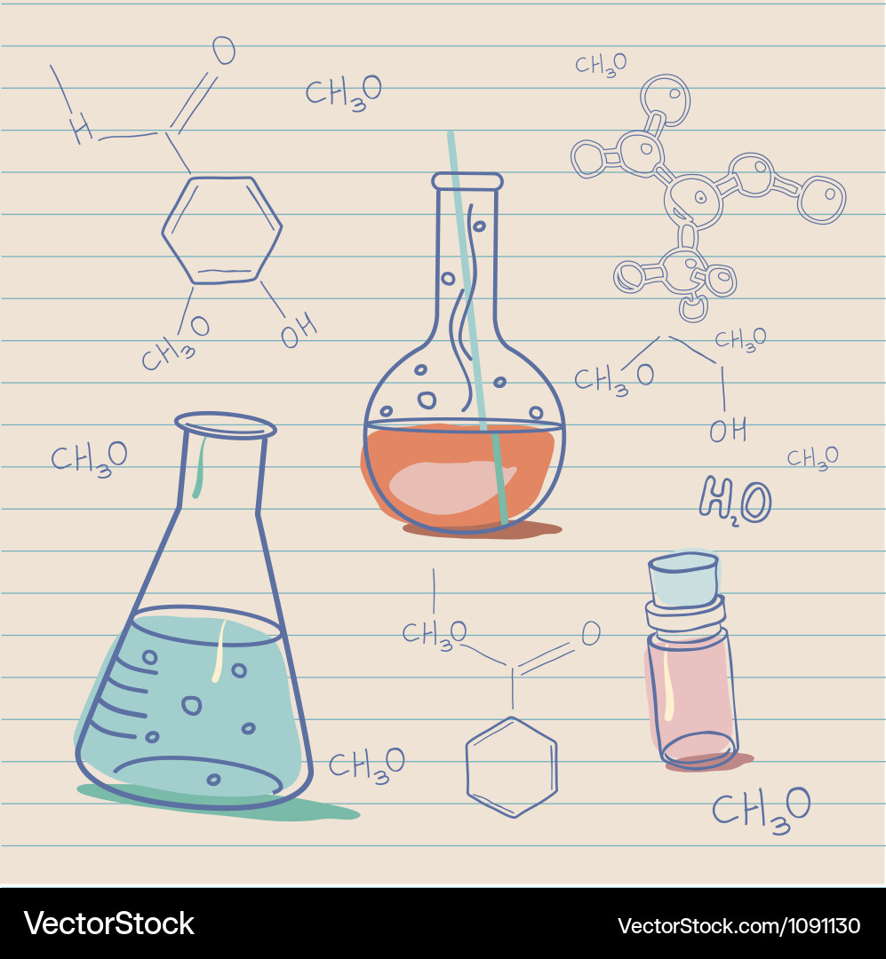 Old science and chemistry laboratory Royalty Free Vector
