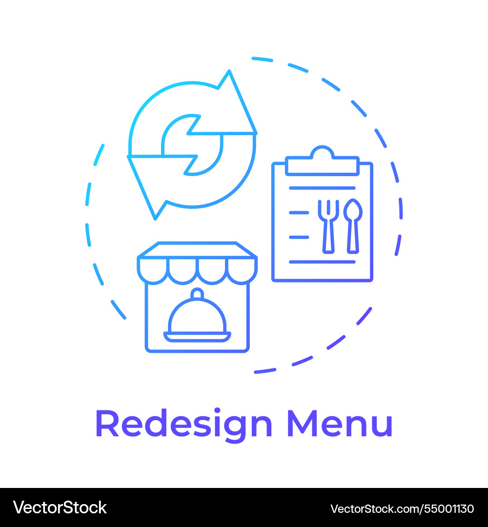 Redesign menu blue gradient concept icon Vector Image