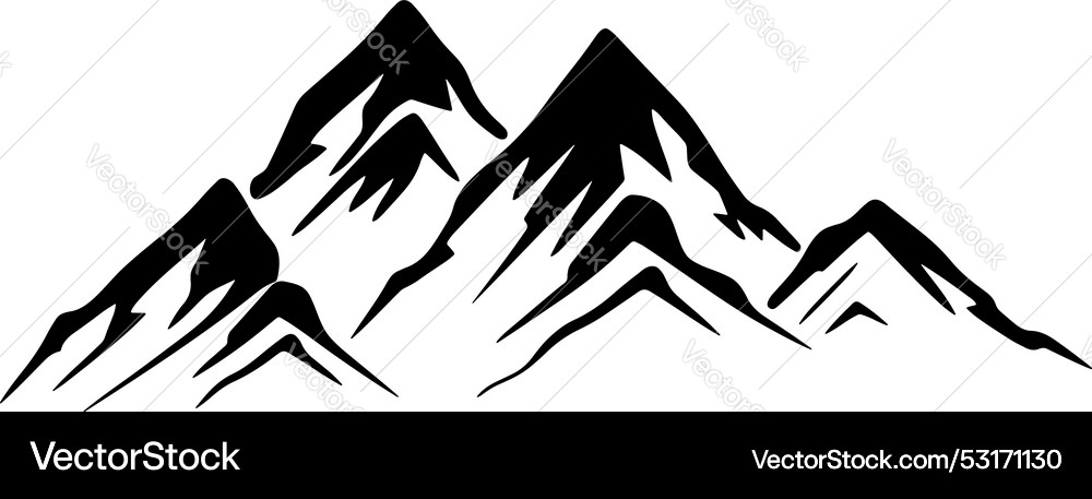 Single mountain silhouette Royalty Free Vector Image