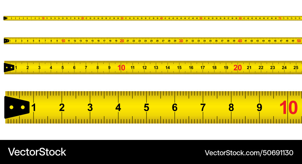 Yellow measuring tape working tapeline metric Vector Image