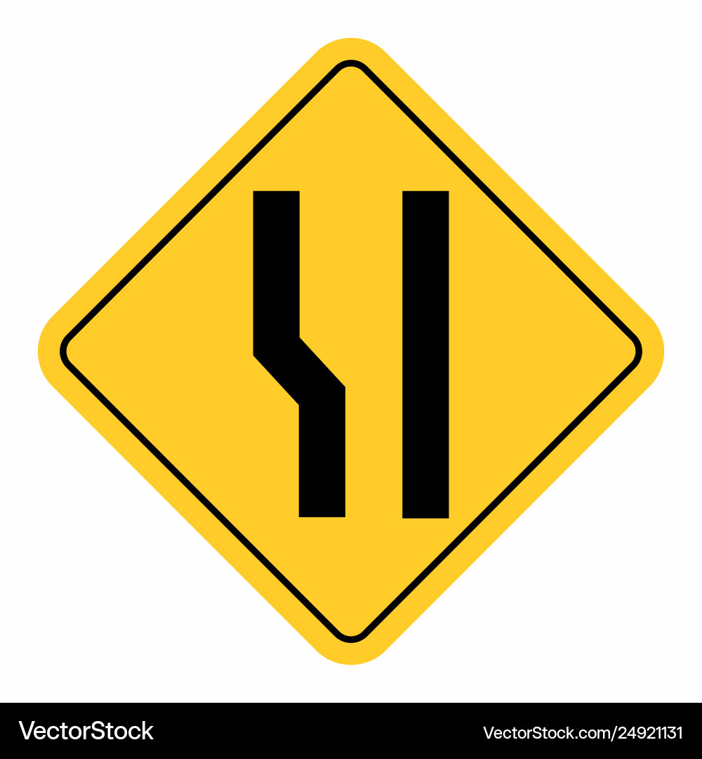 Additional lane ahead road sign Royalty Free Vector Image