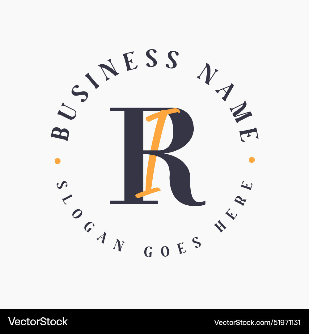 Elegant letter ri initials logo for corporate Vector Image