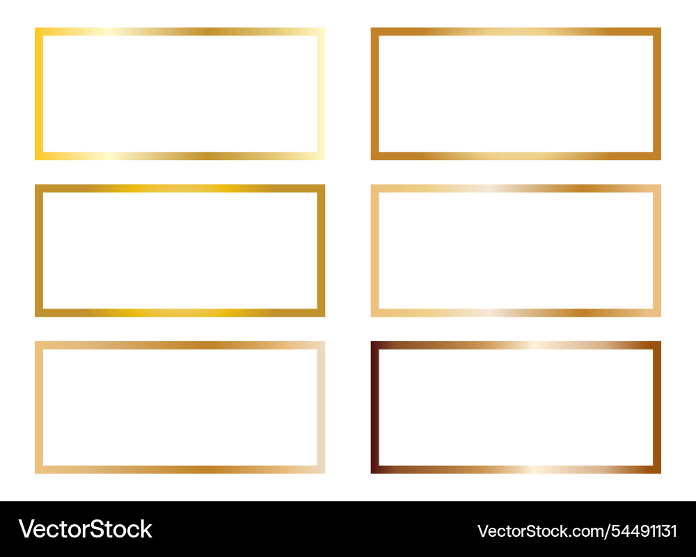 Gold Frame Collection Royalty Free Vector Image