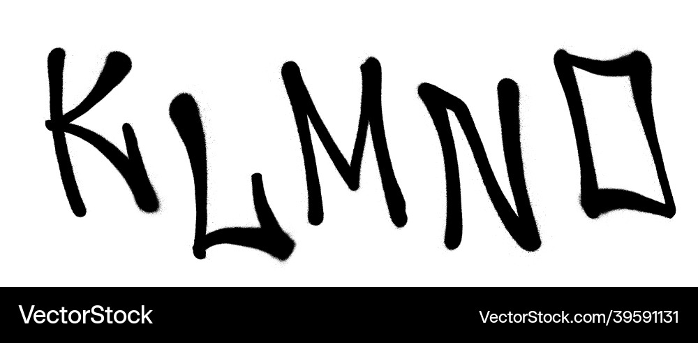 Graffiti spray font alphabet with a in black Vector Image