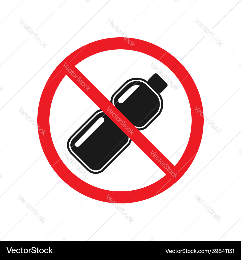 No plastic bottle sign Royalty Free Vector Image