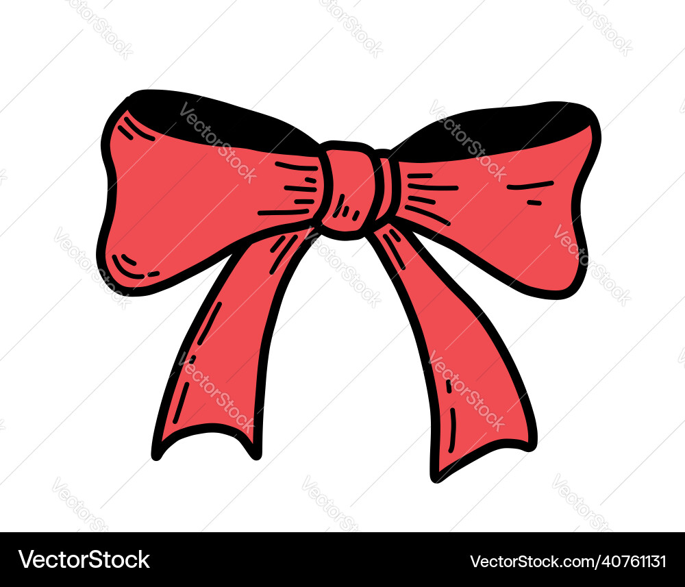 Red bow Royalty Free Vector Image - VectorStock