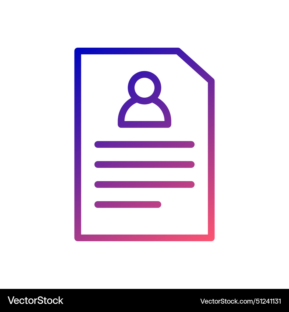 Resume icon gradient blue red business Royalty Free Vector