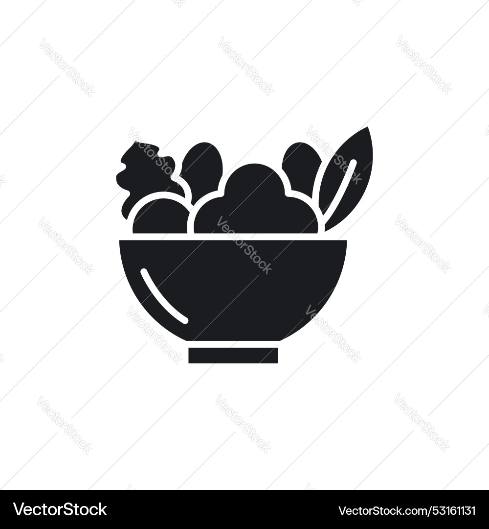 Salad bowl icon symbol on white background Vector Image