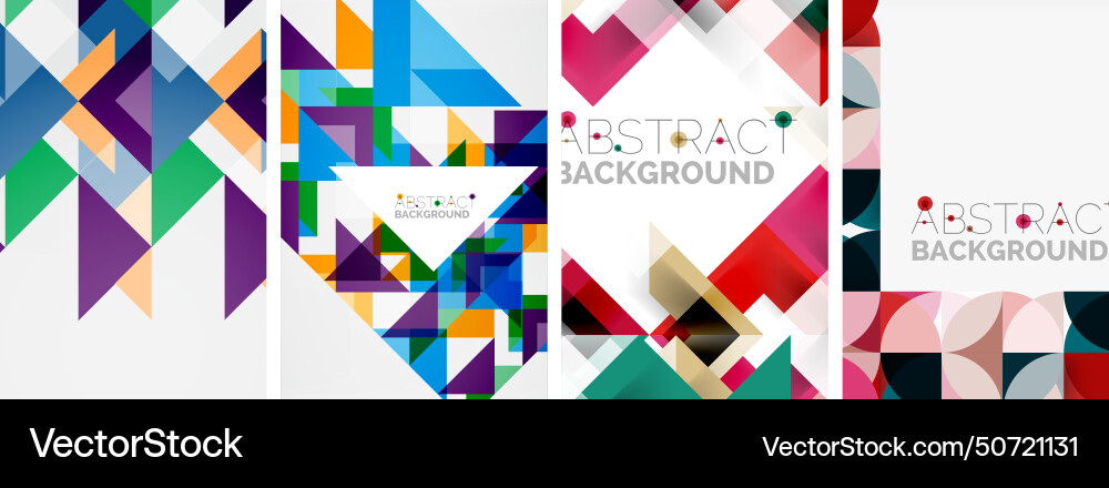 Set of triangle pattern poster backgrounds Vector Image