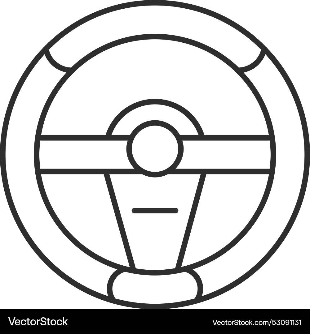 Steering wheel line icon car dribing symbol Vector Image