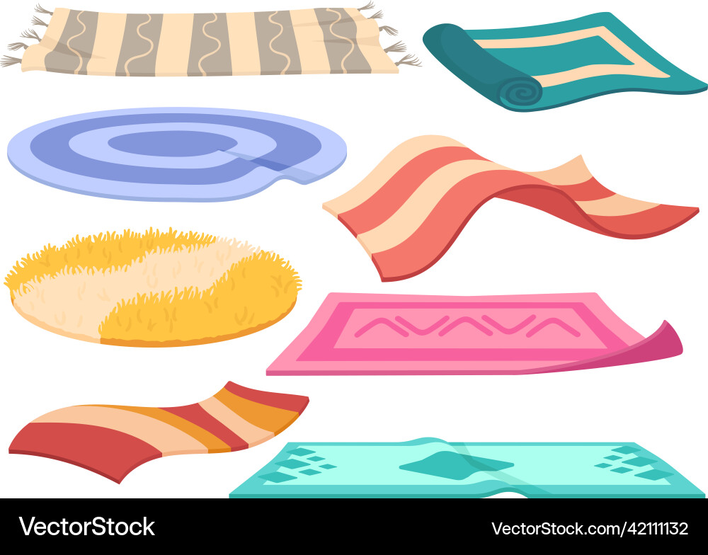 Cartoon carpets decoration rug carpet for floor Vector Image