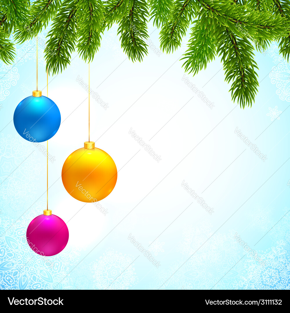 Christmas background with fir tree branches Vector Image