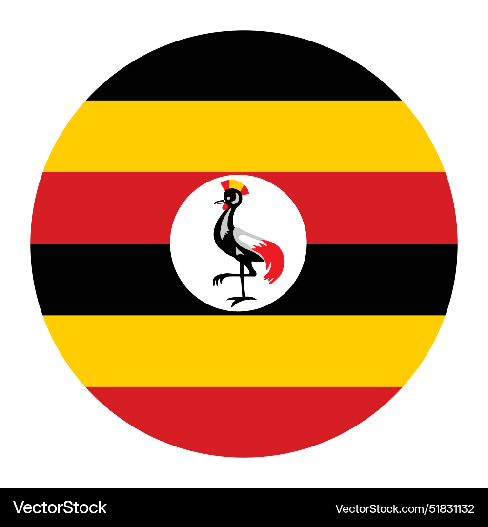 Circle badge uganda flag isolated Royalty Free Vector Image