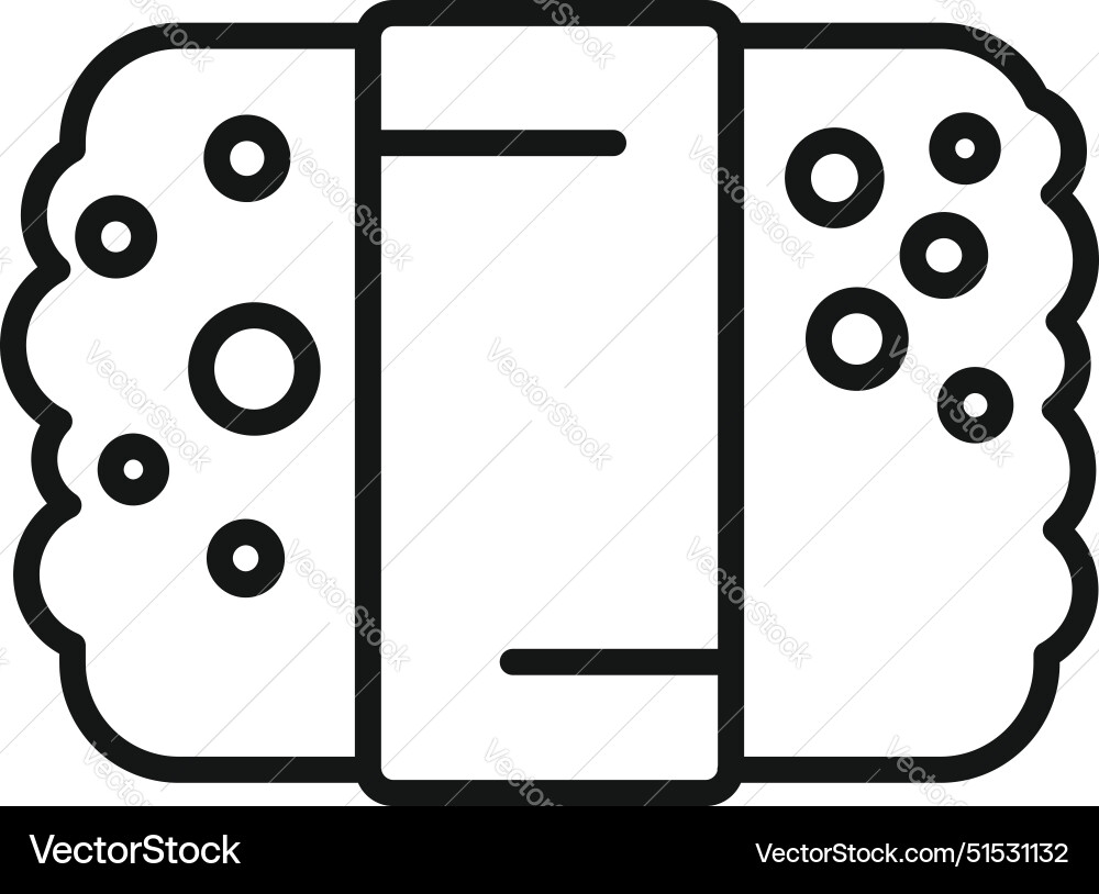 Cleaning sponge icon for washing dishes Royalty Free Vector