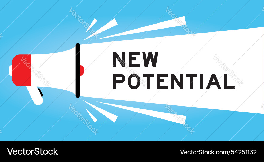Color megaphone icon with word new potential Vector Image