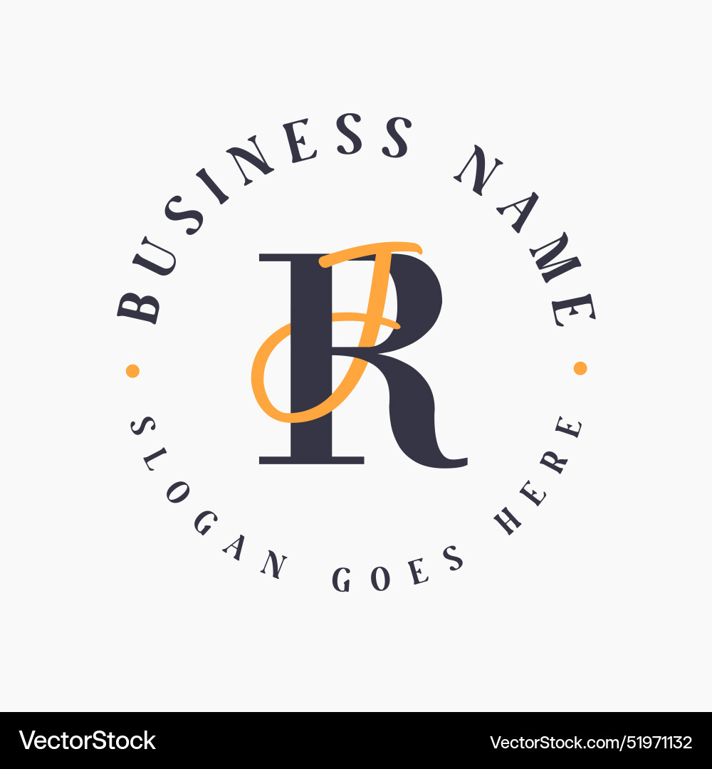 Elegant letter rj initials logo for corporate Vector Image
